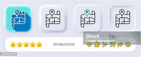 지도 선 아이콘입니다 도로 여행 표지판입니다 뉴모픽 버튼 벡터 0명에 대한 스톡 벡터 아트 및 기타 이미지 0명 3차원 형태 거리 Istock