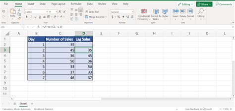 How To Create A Lag Function In Excel Sheetaki