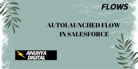 Autolaunched Flow In Salesforce Learn Salesforce With Anuhya Digital