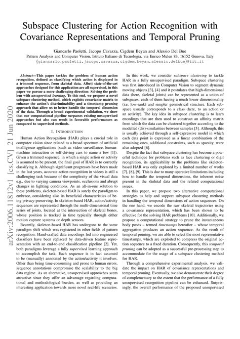 pdf subspace clustering for action recognition with covariance