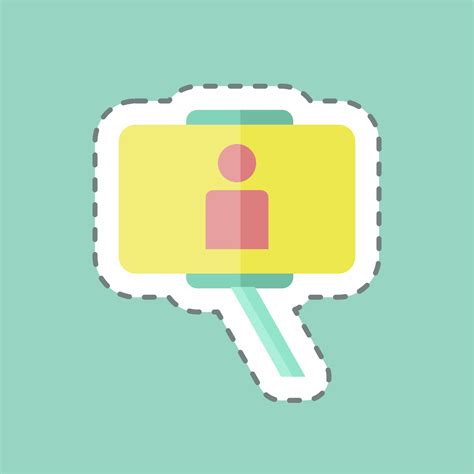 Sticker Line Cut Selfie Suitable For Art Symbol Simple Design Editable Design Template Vector