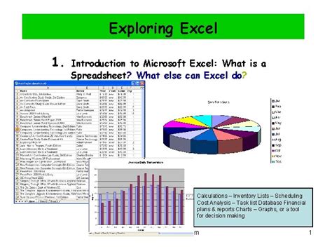 Exploring Excel Introduction To Microsoft Excel What