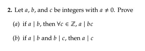 Solved Let Ab ﻿and C ﻿be Integers With A≠0 ﻿provea ﻿if