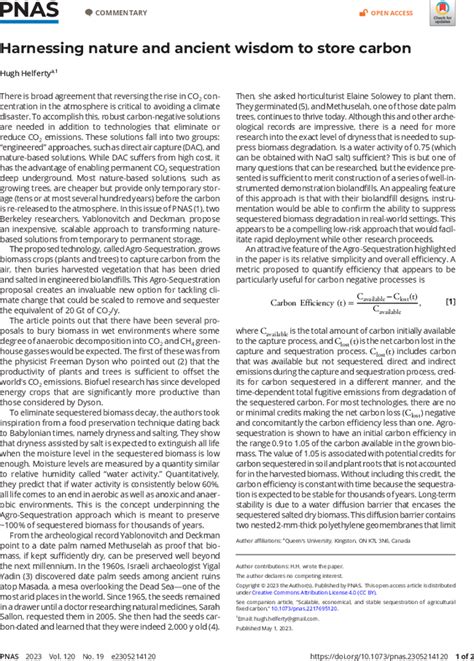 Harnessing Nature And Ancient Wisdom To Store Carbon Pnas