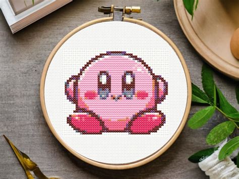 Kirby Cross Stitch Pattern 8 Kirby Embroidery Bundle Set Instant