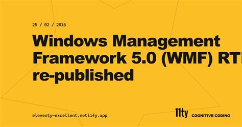 Windows Management Framework 50 Wmf Rtm Re Published