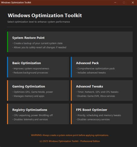 Windows Optimization Toolkit Free Starter Edition