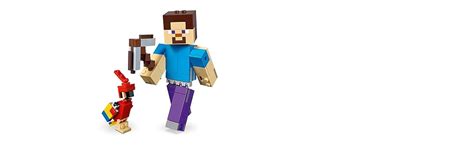 Lego Minecraft Steve Bigfig With Parrot 21148 Building Kit
