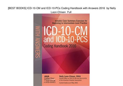 Best Books Icd 10 Cm And Icd 10 Pcs Coding Handbook With Answers 2