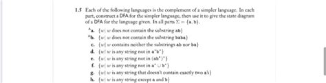 Solved 15 Each Of The Following Languages Is The Complement
