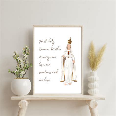 Hail Holy Queen Prayer Art Print Mother Of Mercy Life Sweetness And