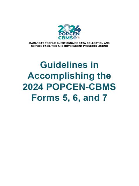 for lgus guidelines in accomplishing popcen cbms forms 5 6 and 7