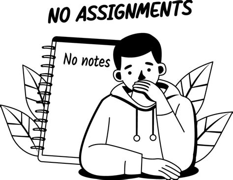 A Glyph Illustration Of A Student With No Assignments Typography