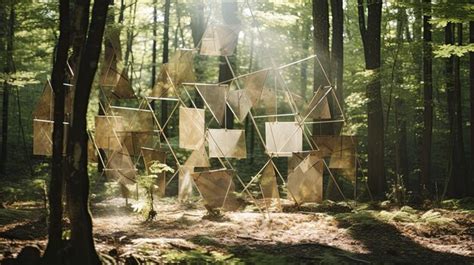 Premium Ai Image A Photo Of A Geometric Art Installation With Intersecting Lines Forest