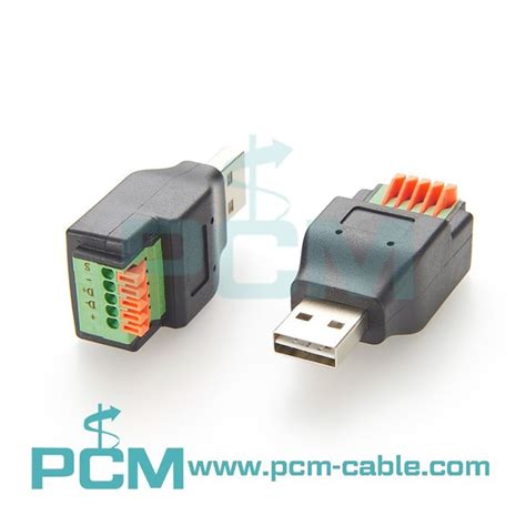 Customized USB Type A To Pin Terminal Block Adapter With Push Button Suppliers