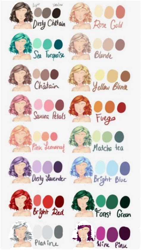 Colors To Dye Your Hair Hair Coloring Tips Drawing Hair Color