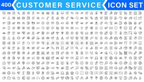 Customer Service And Support Line Icons Collection Big Ui Icon Set In