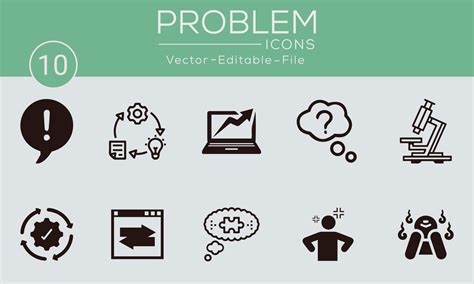 Problem Concept Icons Set Contains Such Icons Problem Solving