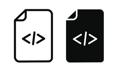 Html Script Icon Set Code Tag And Web Programming Vector Image