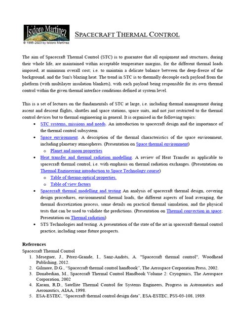 Spacecraft Thermal Control Books Pdf Outer Space Spacecraft