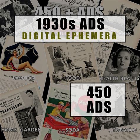 1930s Vintage Advertising Ephemera Printable Ads Digital Download Etsy
