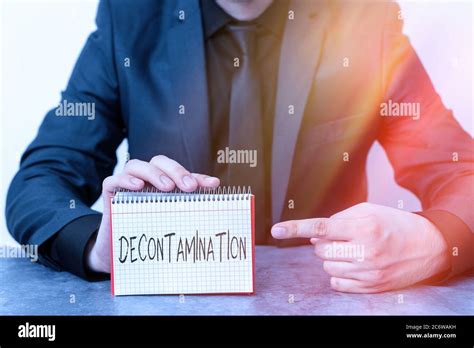 Writing Note Showing Decontamination Business Concept For Neutralizing
