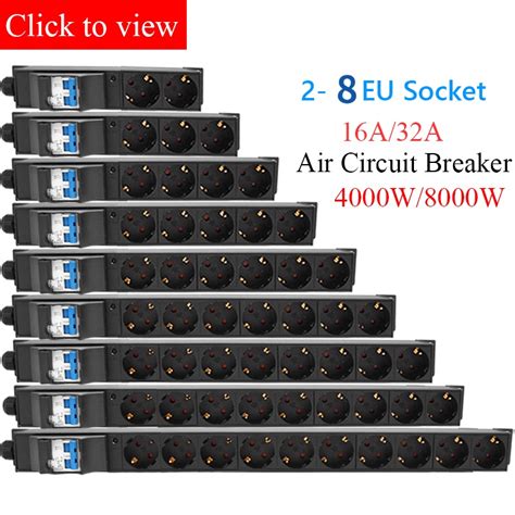Power Distribution Unit Pdu Socket European Server Cabinet 2 8 Positions Air Switch 16a 32a