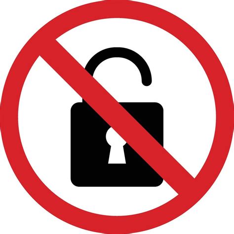 Padlock No Sign Warning Caution Attention Restriction Vector