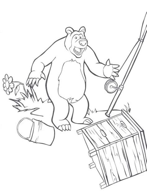 Маша и Мечока • картинки за отпечатване и оцветяване • Дечица