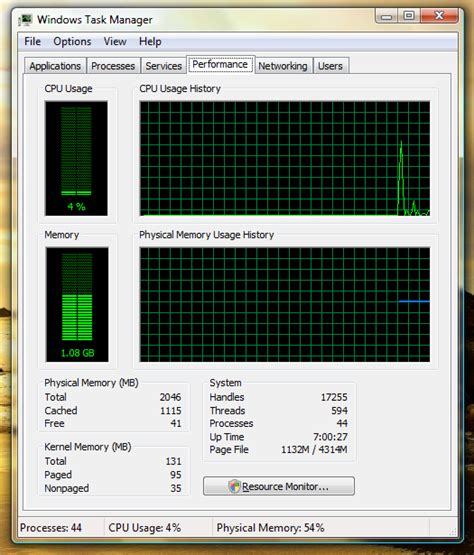 Windows Vista Real Time Performance Monitoring Tools