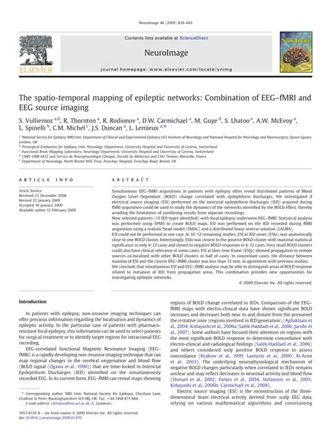pdf the spatio temporal mapping of epileptic networks combination of