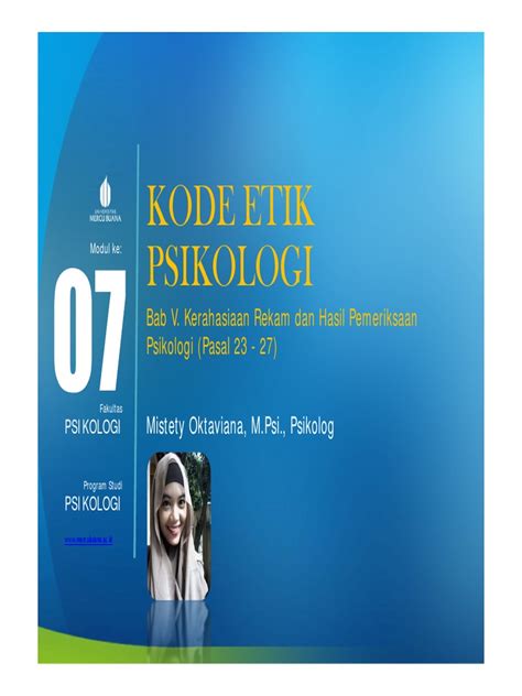 Adoc Pub Kode Etik Psikologi Bab V Kerahasiaan Rekam Dan Ha Pdf