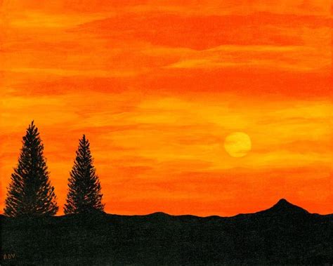 Sunset Silhouette Etsy Canada Sunset Artwork Sunset Canvas