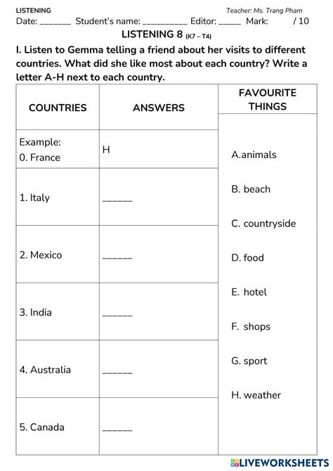 Listening 8 Liveworksheets 7878166