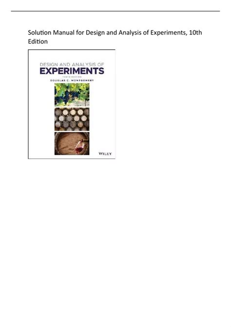 Solution Manual For Design And Analysis Of Experiments 10th Edition Solution Manual For
