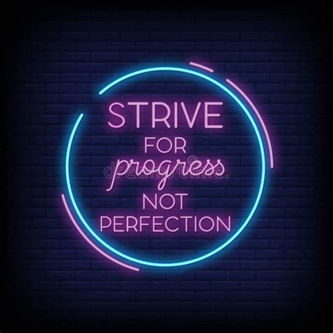 Strive For Progress Not Perfection Poster Design Stock Vector Illustration Of Motivational