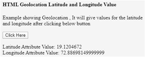Introduction To Html Geolocation And Syntax Methods And Example Of
