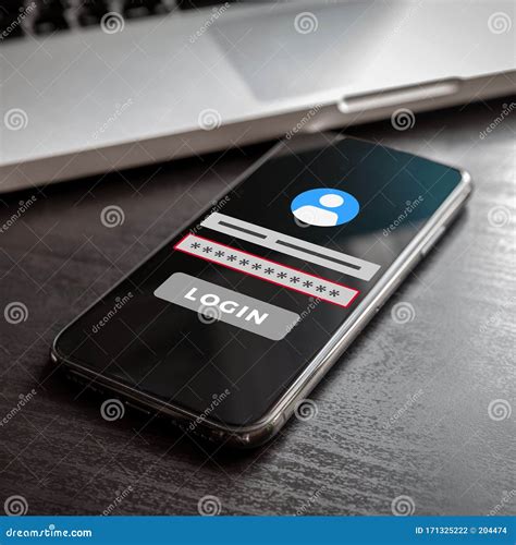 Mobile Phone With Login Page On Screen And Wrong Password Error Or