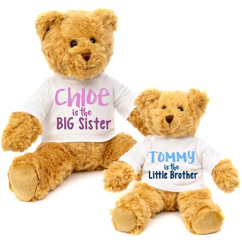 Personalised Siblings Teddy Bear Set Brother And Sister Wowwee Ie