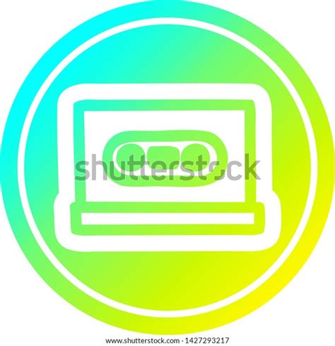 Cassette Tape Circular Icon Cool Gradient Stock Vector Royalty Free