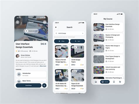 Online Course Mobile App Ui Design On Behance