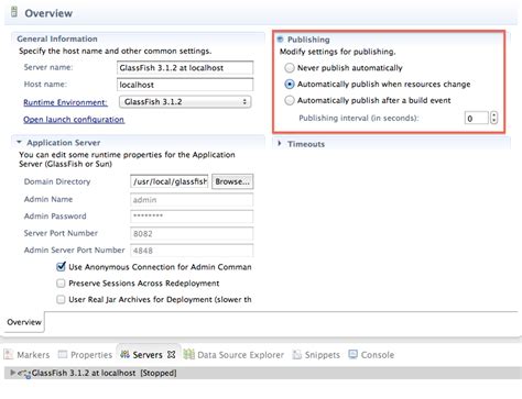 Eclipse Glassfish Won T Incrementally Deploy JBOSS Does Stack