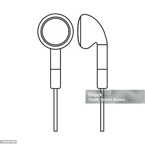 이어버드 아이콘 플랫 씬 선 아이콘 휴대용 오디오 가젯 현대 벡터 일러스트레이션 Mp3 플레이어에 대한 스톡 벡터 아트 및 기타 이미지 Mp3 플레이어 개인 장식품
