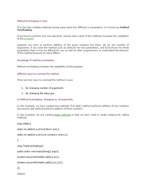 method overloading in java pdf