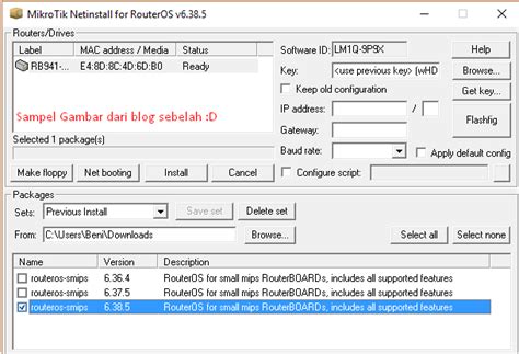 cara install ulang mikrotik dengan netinstall ruang config