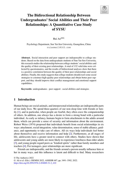 pdf the bidirectional relationship between undergraduates social
