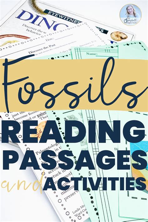 Fossils Worksheet Activity Types Of Fossils Reading Passages 3rd 4th