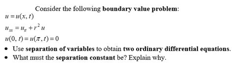 Solved Consider the following boundary value problem: | Chegg.com