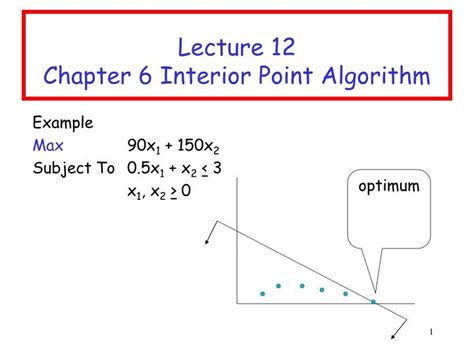 Ppt Lecture 12 Chapter 6 Interior Point Algorithm Powerpoint
