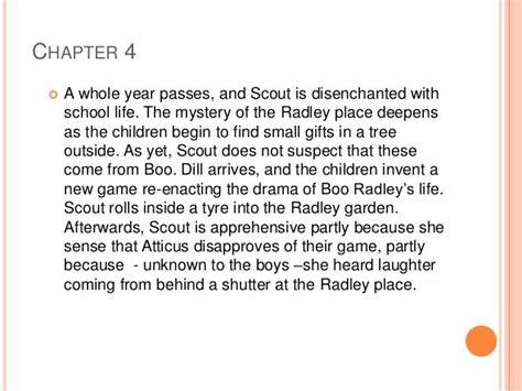 Chapter 4 To Kill A Mockingbird Summary